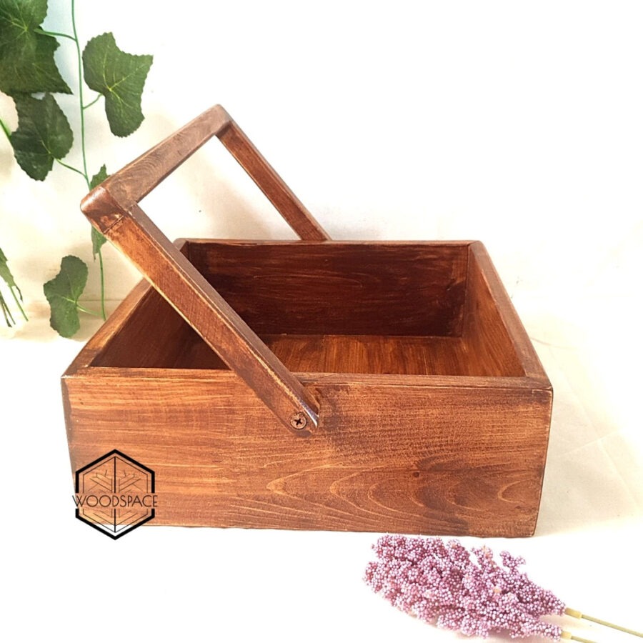 Olive Wooden Basket – Wood Space Studio